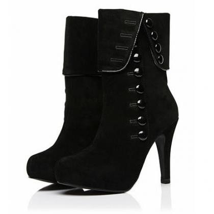 Fashionwear Women's Short Boots With Button And High Heel Design on Luulla