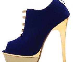Fashionwear Blue Toe Metallic Platform Heels on Luulla