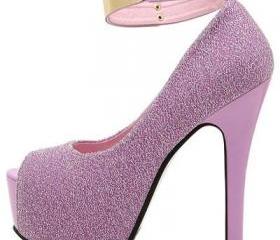Fashionwear Light Purple Faux Pu High Platform Heels on Luulla