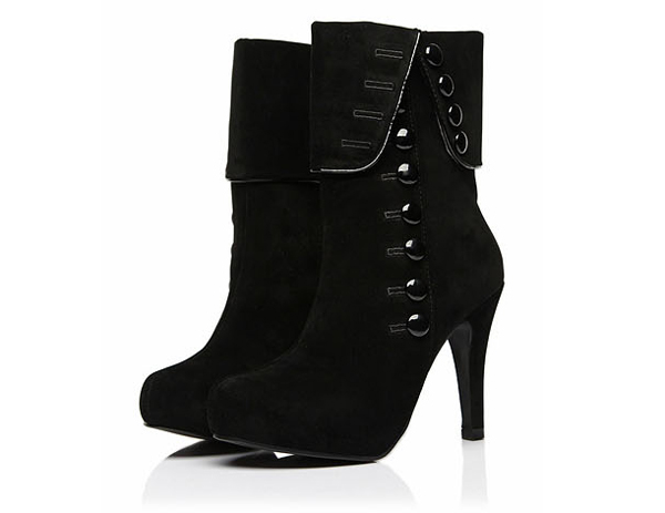 Fashionwear Women's Short Boots With Button And High Heel Design on Luulla