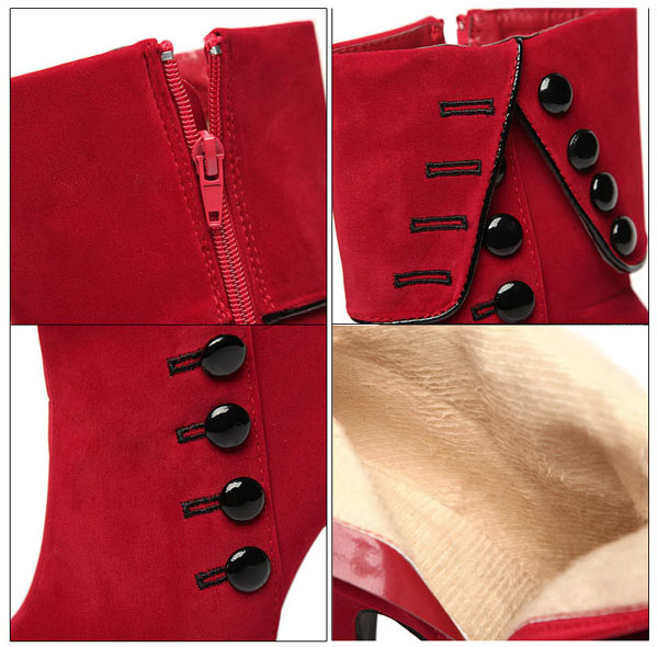 Fashionwear Women's Short Boots With Button And High Heel Design on Luulla
