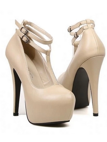 Fashionwear Double Buckles Ankle T-shaped Woman Stiletto Shoes on Luulla