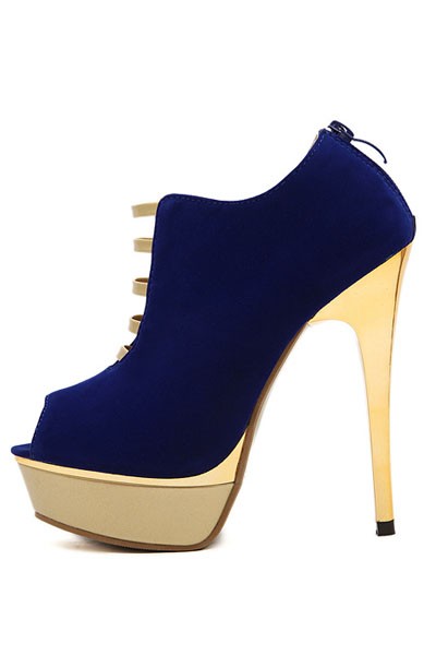 Fashionwear Blue Toe Metallic Platform Heels on Luulla