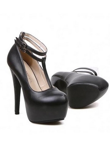 Fashionwear Double Buckles Ankle T-shaped Woman Stiletto Shoes on Luulla